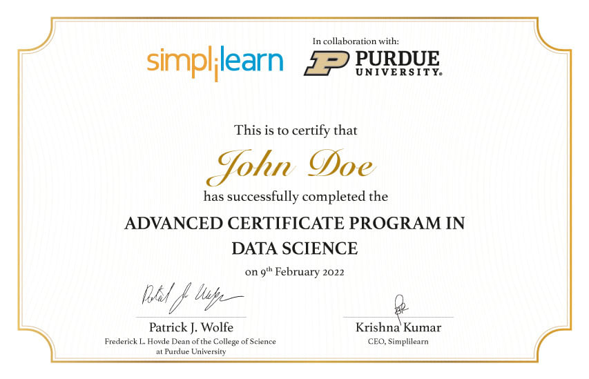 Advanced Data Science Certificate Program - Purdue University